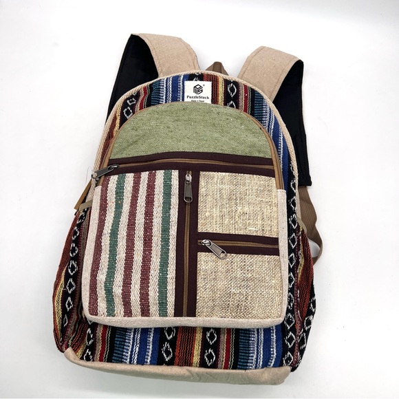 Puzzlestack | Bags | Multipocket Hemp Cotton Himalayan Hemp Backpack ...